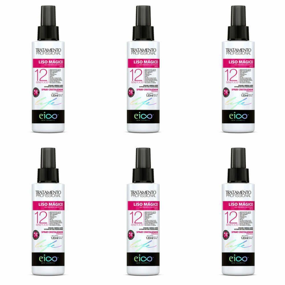 Eico Life Liso Mágico Cristalizador Leave In Spray 120ml (Kit C/06) - Leave in Capilar ...