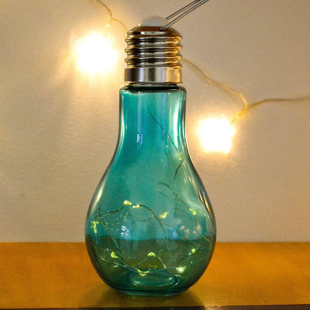 Enfeite de Mesa Lâmpada Retrô LED Vidro Colorido - PopSpot - Luminária ...