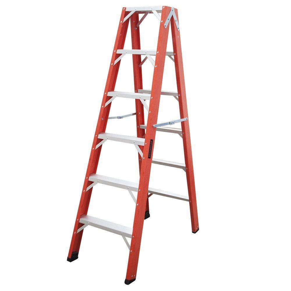 Escada de fibra de vidro 6 degraus 1,80 m modelo americana dupla ...