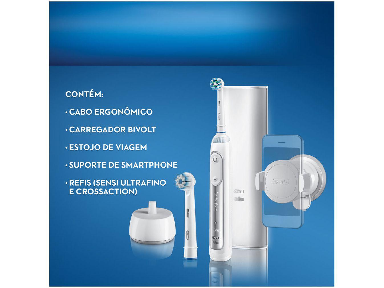 Escova de Dente Elétrica Recarregável Oral-B Genius 8000 com Estojo de ...