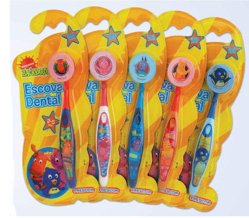 Escova dental Infantil Cerdas Macias com Capa Protetora Backyardigans ...