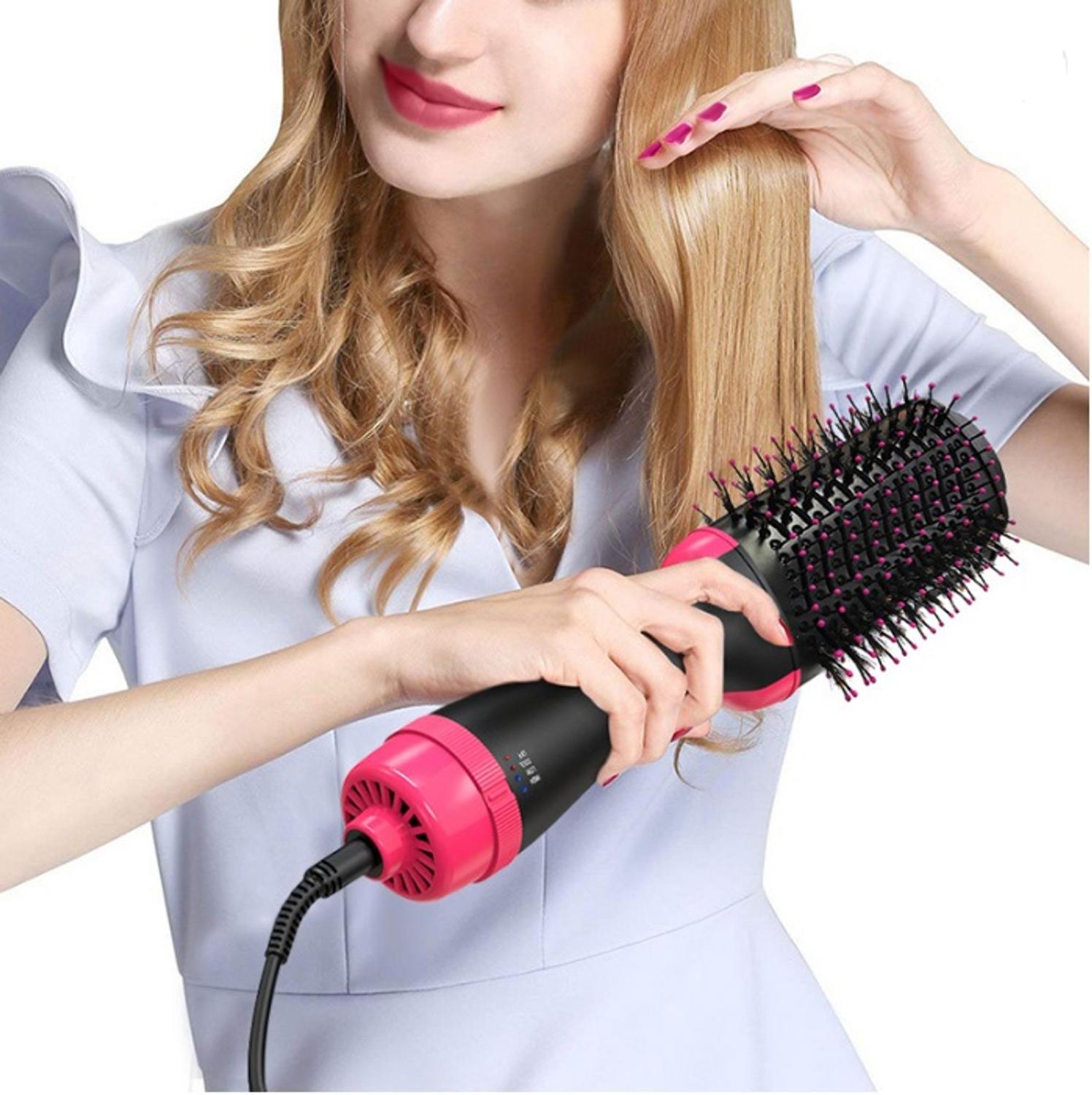 Escova Secadora De Cabelo Modeladora Potente 3 Em 1 Cabo Rotativo
