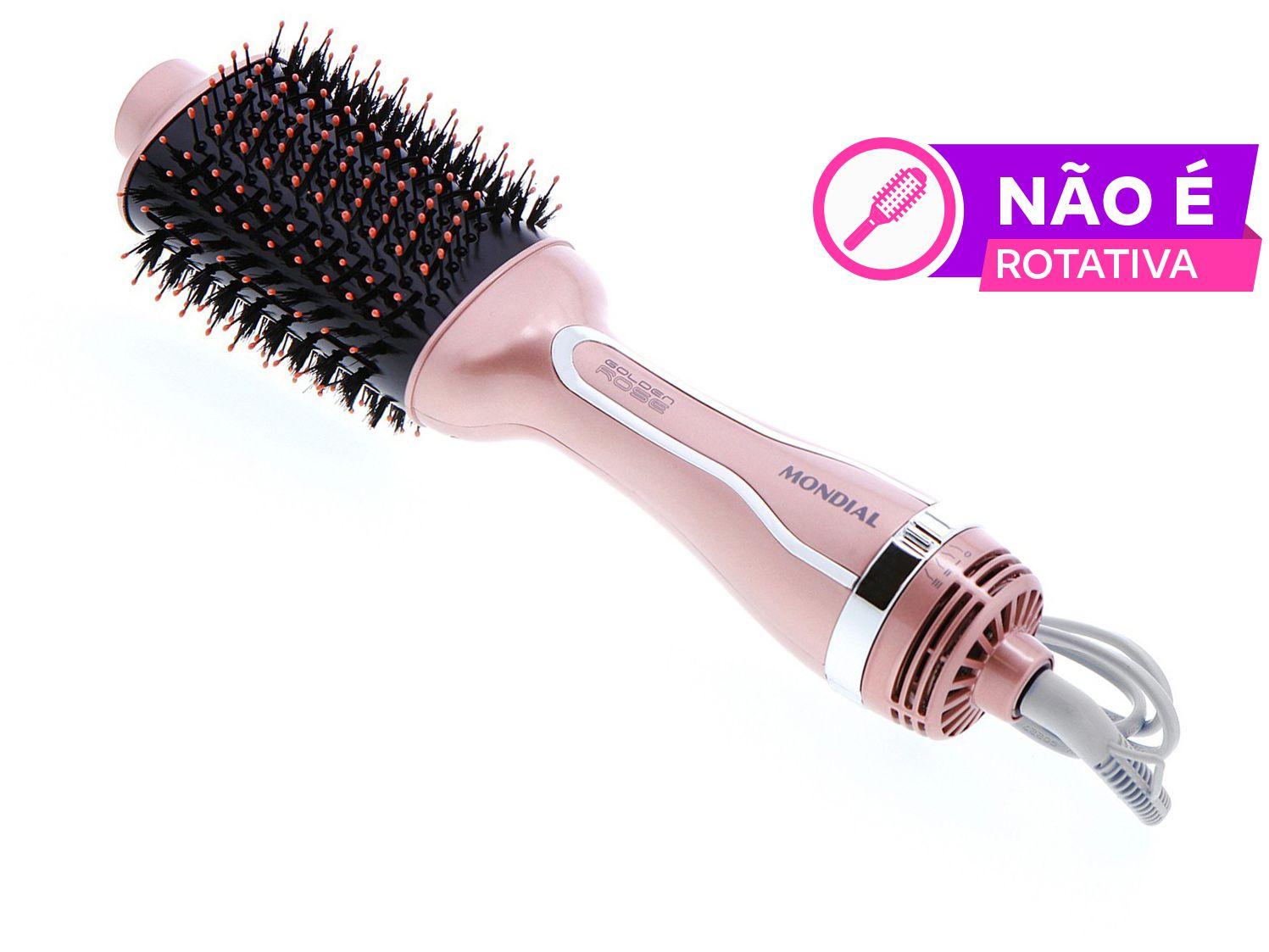 Escova Secadora Mondial Cerâmica 1200W - com Íons 3 Velocidades Golden ...