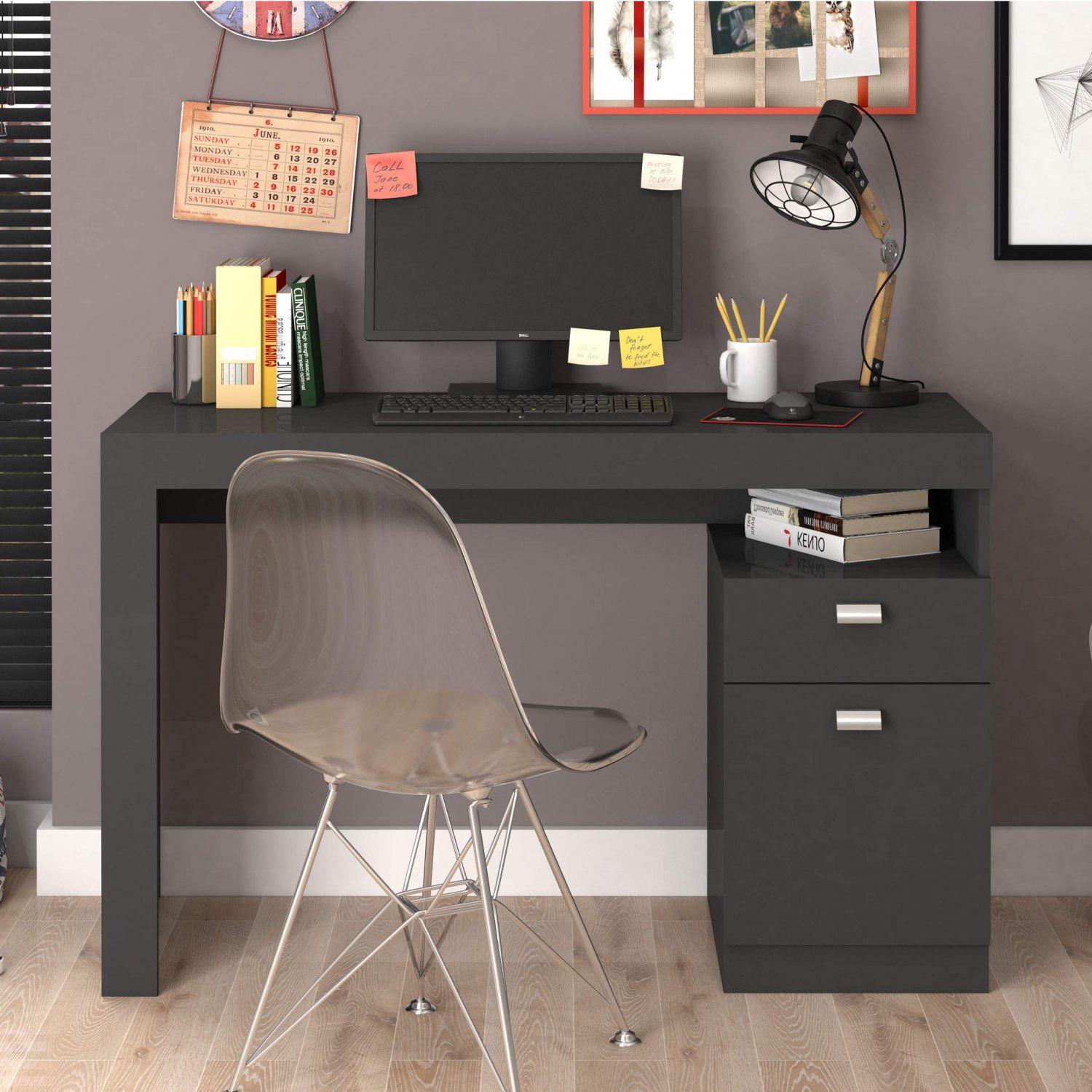 Escrivaninha 1 Gaveta 1 Porta Manuela Permobili Chumbo - Escrivaninha ...