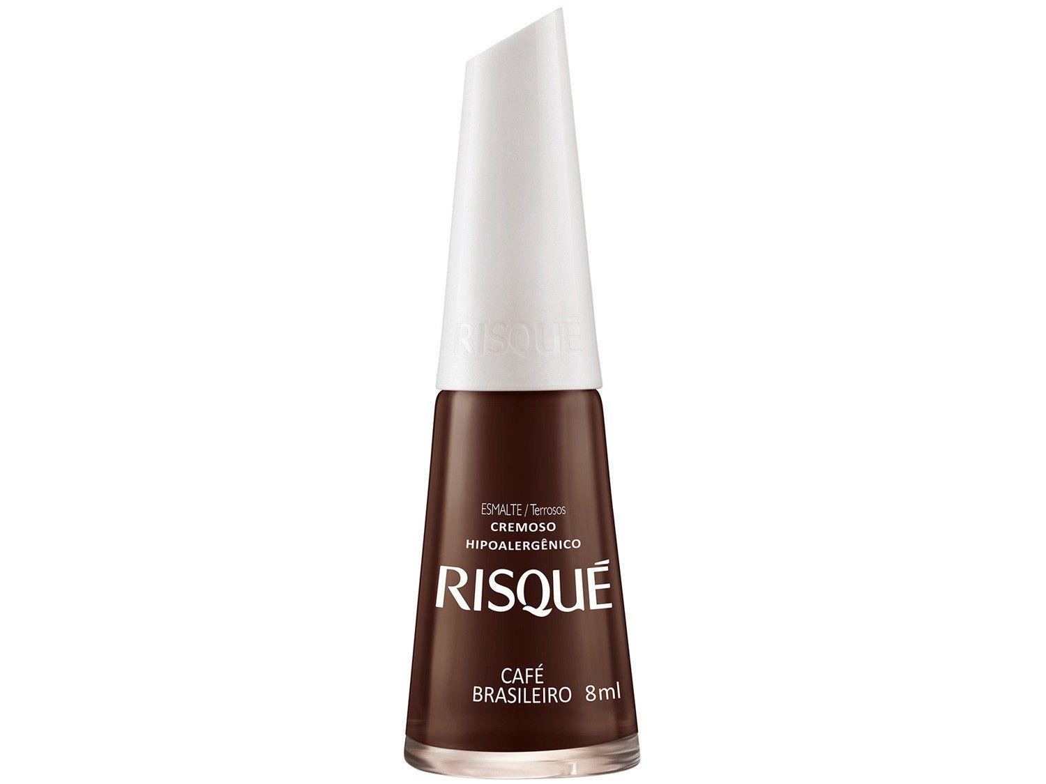 Esmalte Risqué Café Brasileiro Marrom Cremoso Hipoalergênico 8ml