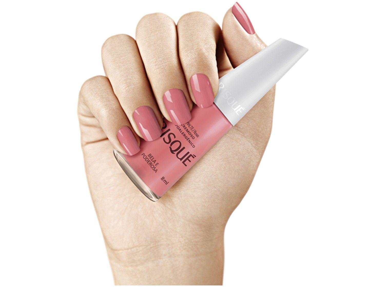 Esmalte Risqué Ser Pink é Power Bela e Poderosa Rosa Cremoso Hipoalergênico 8ml
