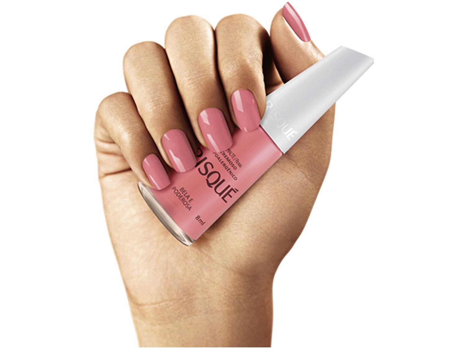 Esmalte Risqué Ser Pink é Power Bela e Poderosa Rosa Cremoso Hipoalergênico 8ml