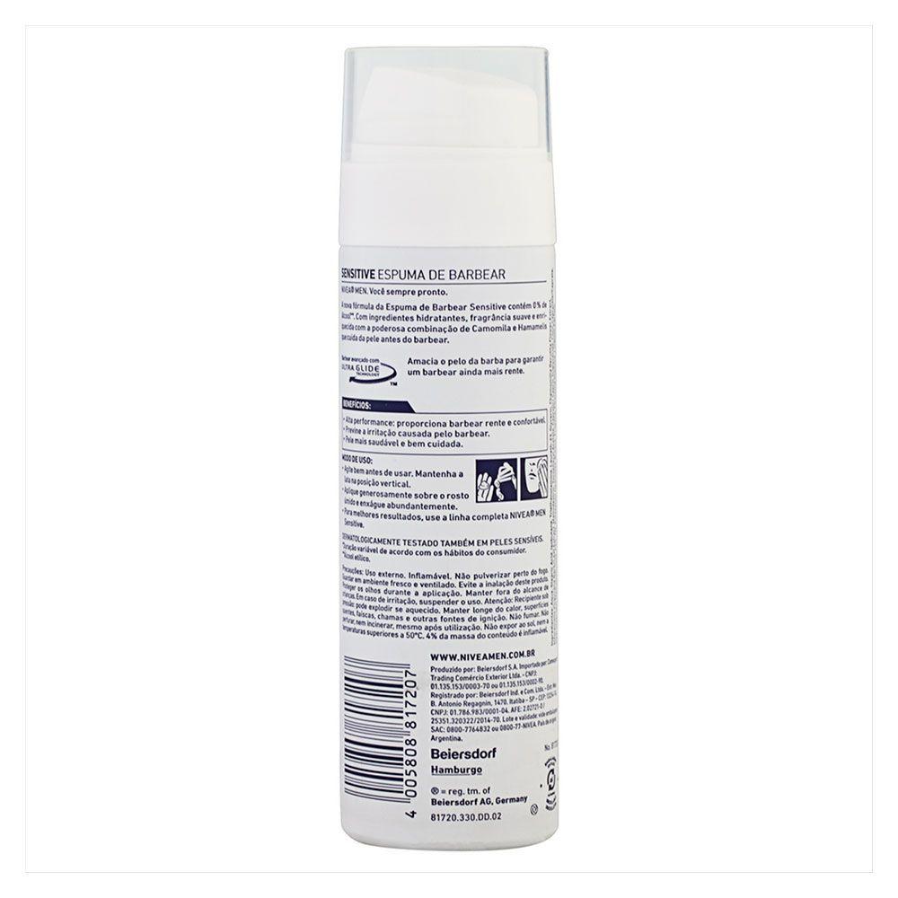 Espuma De Barbear Sensitive Nivea Men - Espuma de Barbear - Magazine Luiza