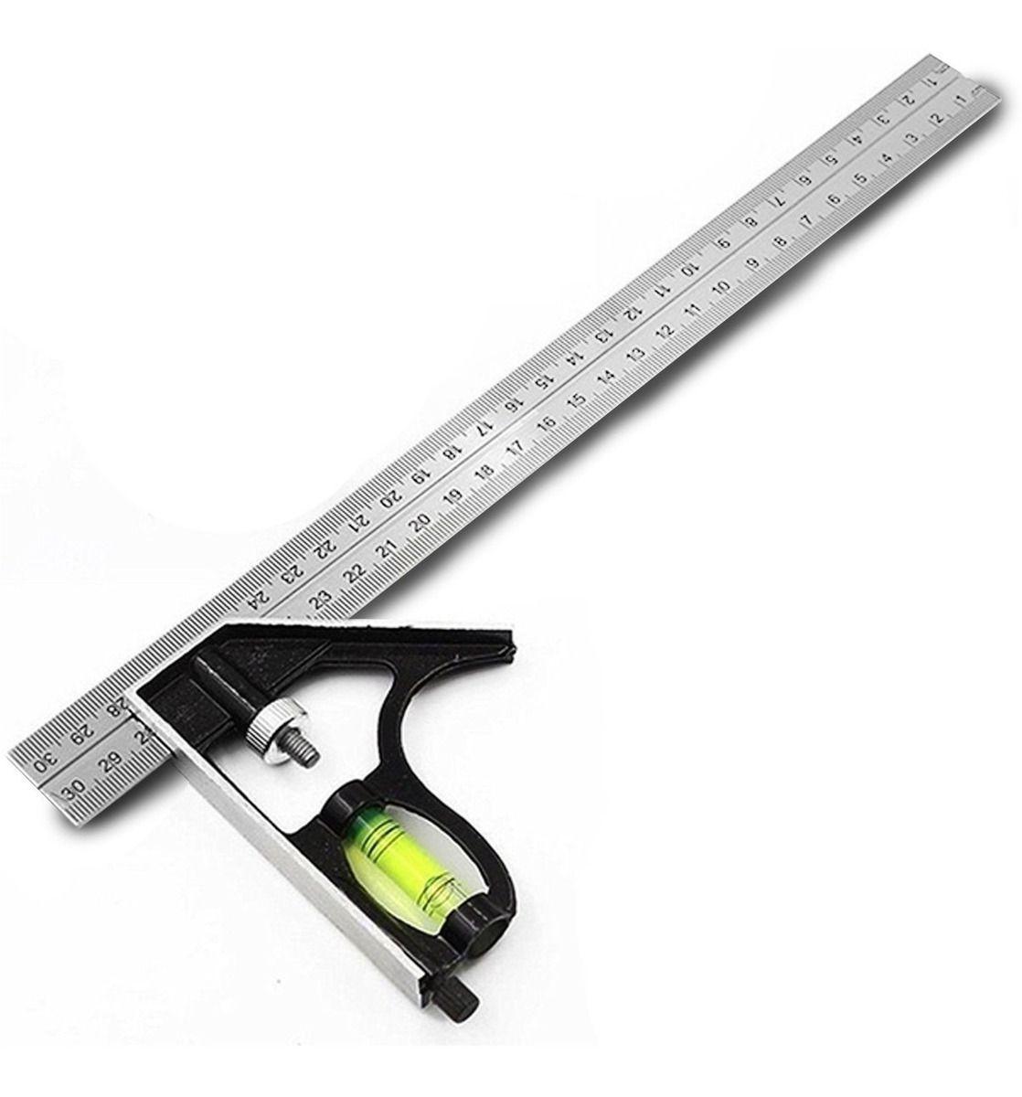 Esquadro Combinado Marceneiro/carpinteiro 12 Pol 300mm + 4 Sargento ...