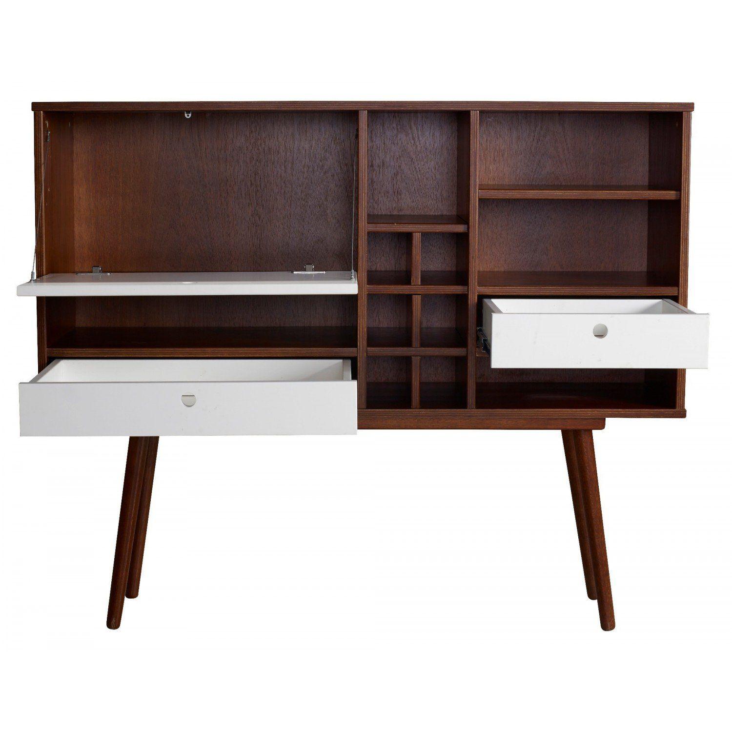 Estante Bar 1 Porta 2 Gavetas Willie Maxima Cacau/Branco - Estantes ...