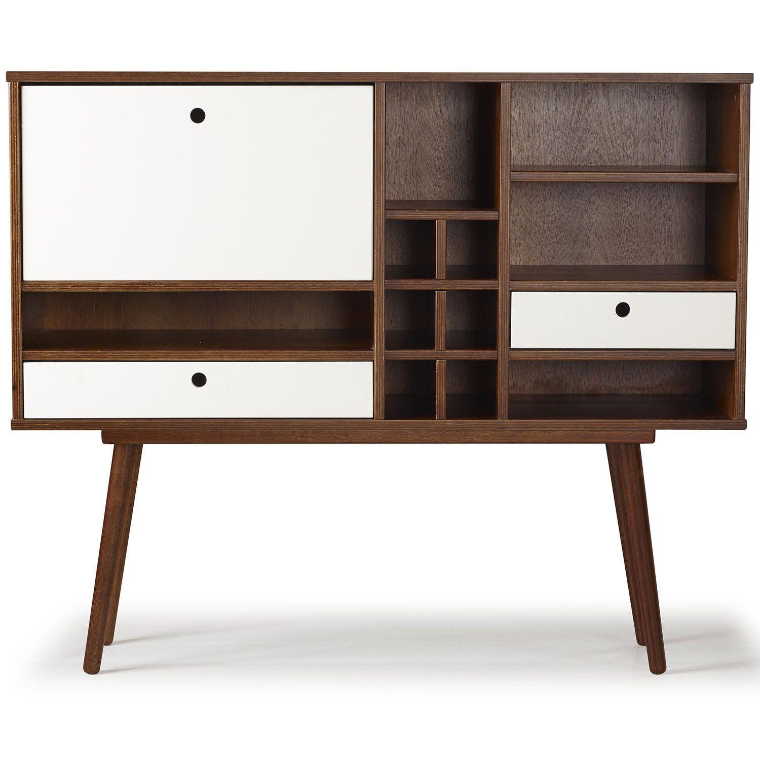 Estante Bar 1 Porta 2 Gavetas Willie Maxima Cacau/Branco - Estantes ...