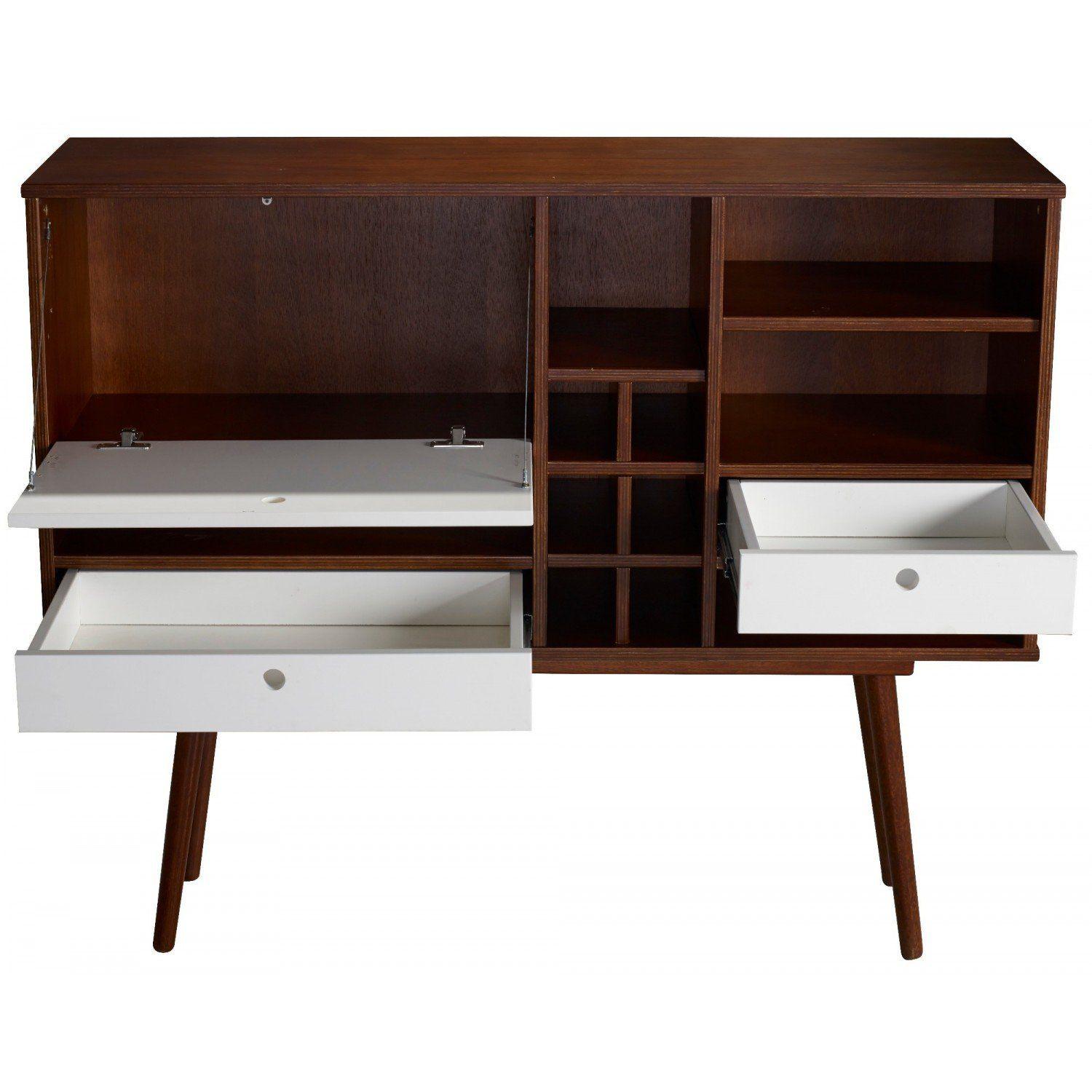 Estante Bar 1 Porta 2 Gavetas Willie Maxima Cacau/Branco - Estantes ...