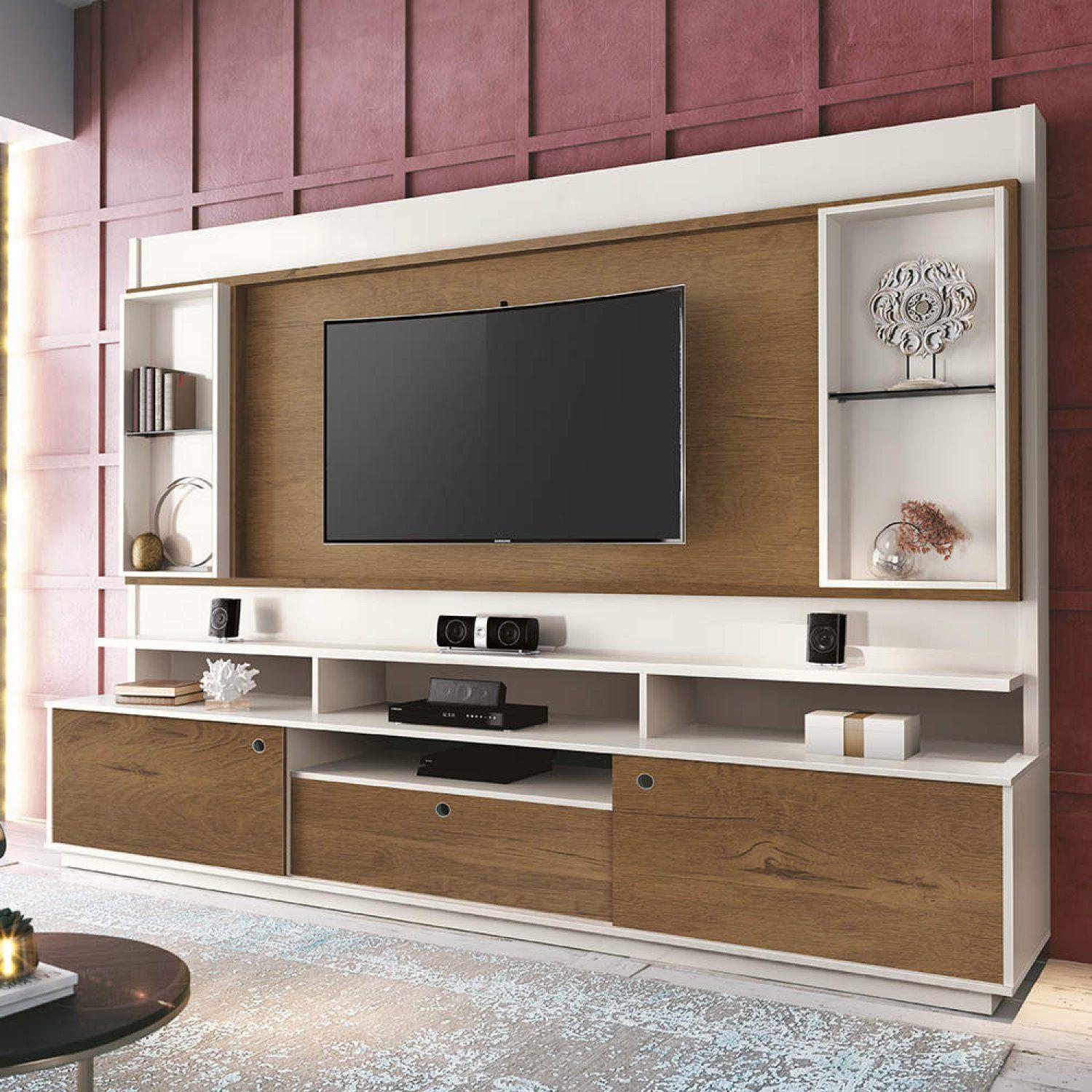 Estante Home para TV até 58 Polegadas Antares EDN Móveis Off White ...