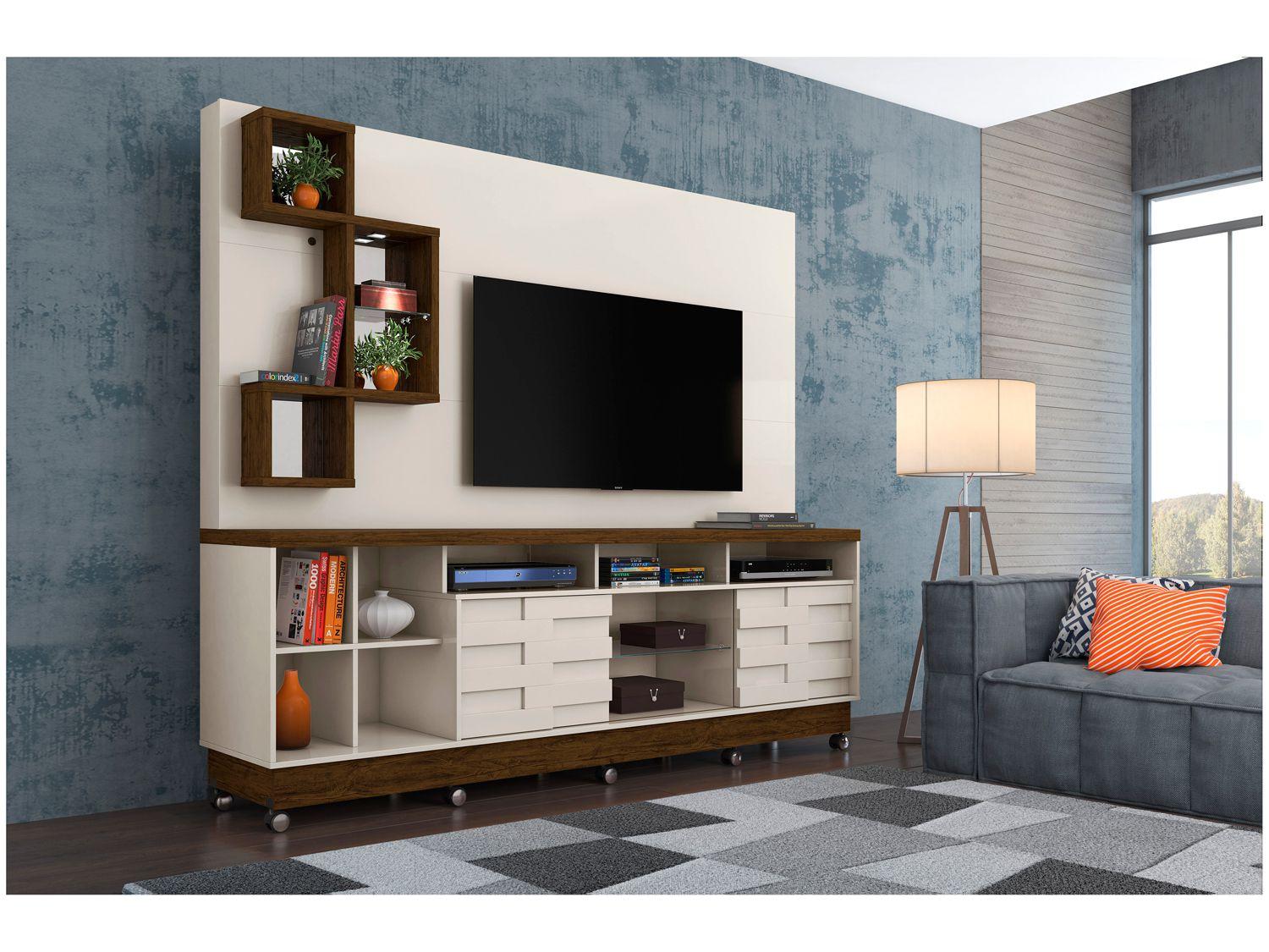 Estante Home para TV até 65” 2 Portas - Madetec Heitor - Estante para ...