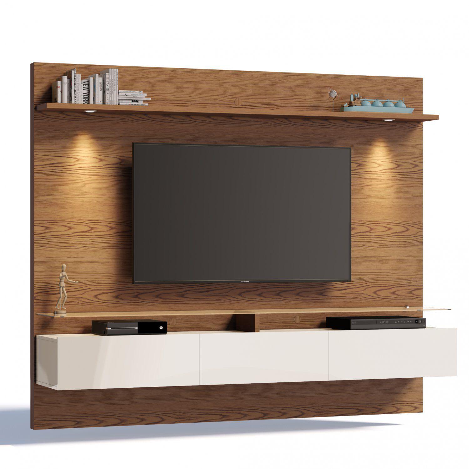 Estante Home Theater Suspenso LED para TV até 60 Polegadas Vidratto ...