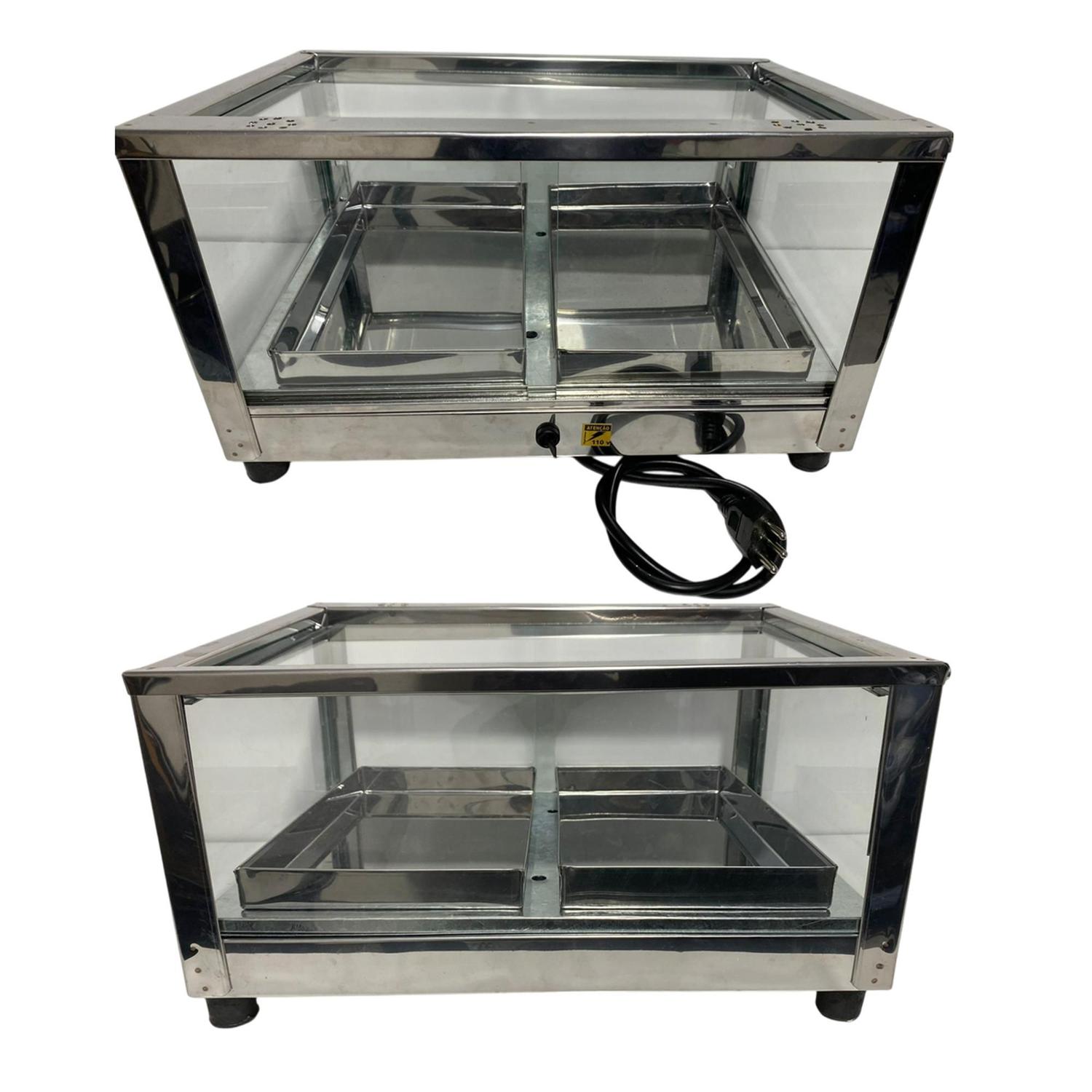 Estufa para Salgados Elétrica 2 Bandejas Inclinada Vitrine Aquecedora Inox | Magalu Empresas ...
