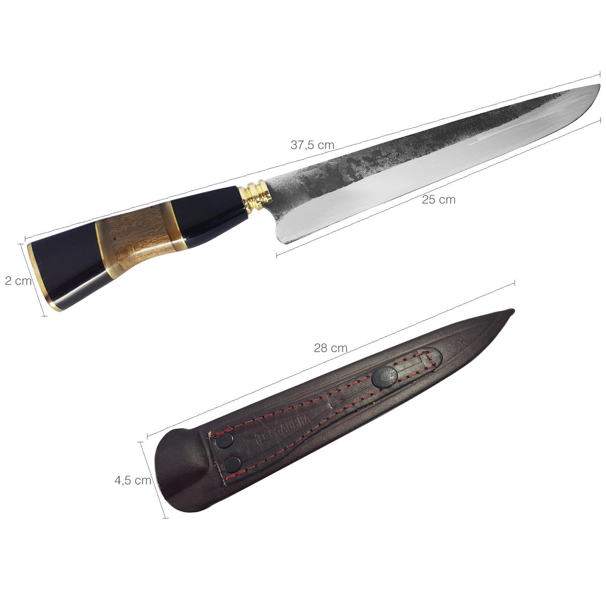 Faca Aço Carbono 10 Polegadas Cabo Trabalhado Bainha Couro - Facas ...