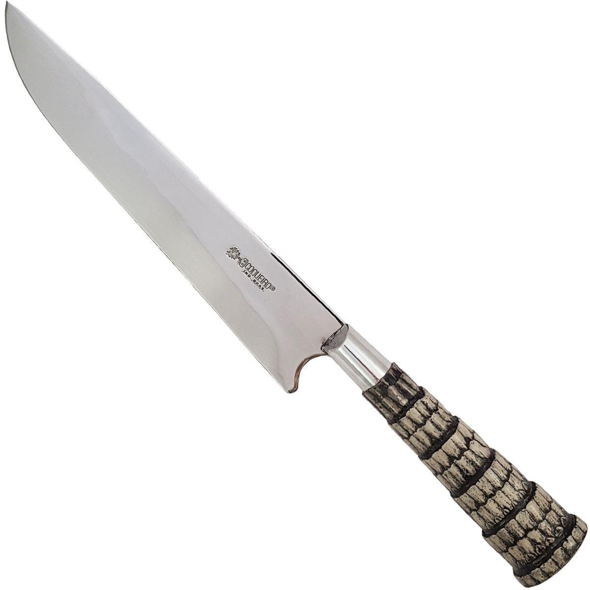 Faca Artesanal Churrasco 8'' Inox Cabo Rabo Tatu Com Bainha - Hickmann ...