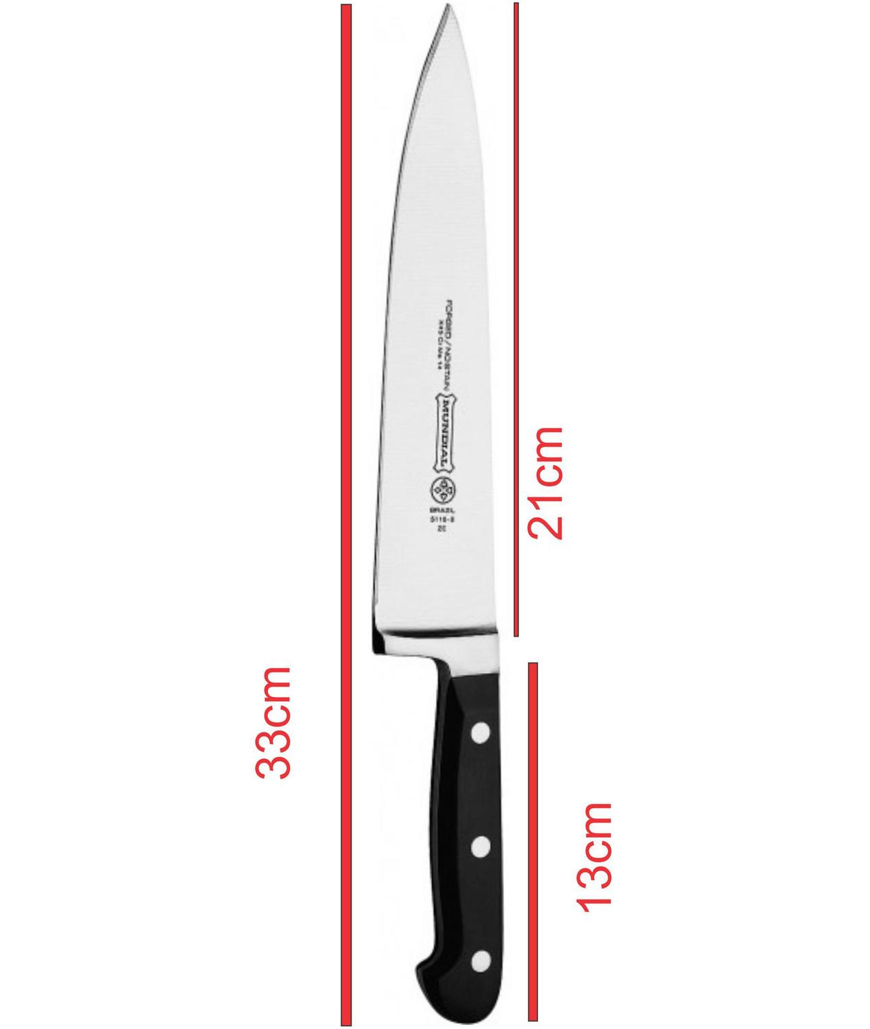 Faca Chef Forjada Cozinha 5110-8 Mundial Linha Profissional - Faca Chef ...