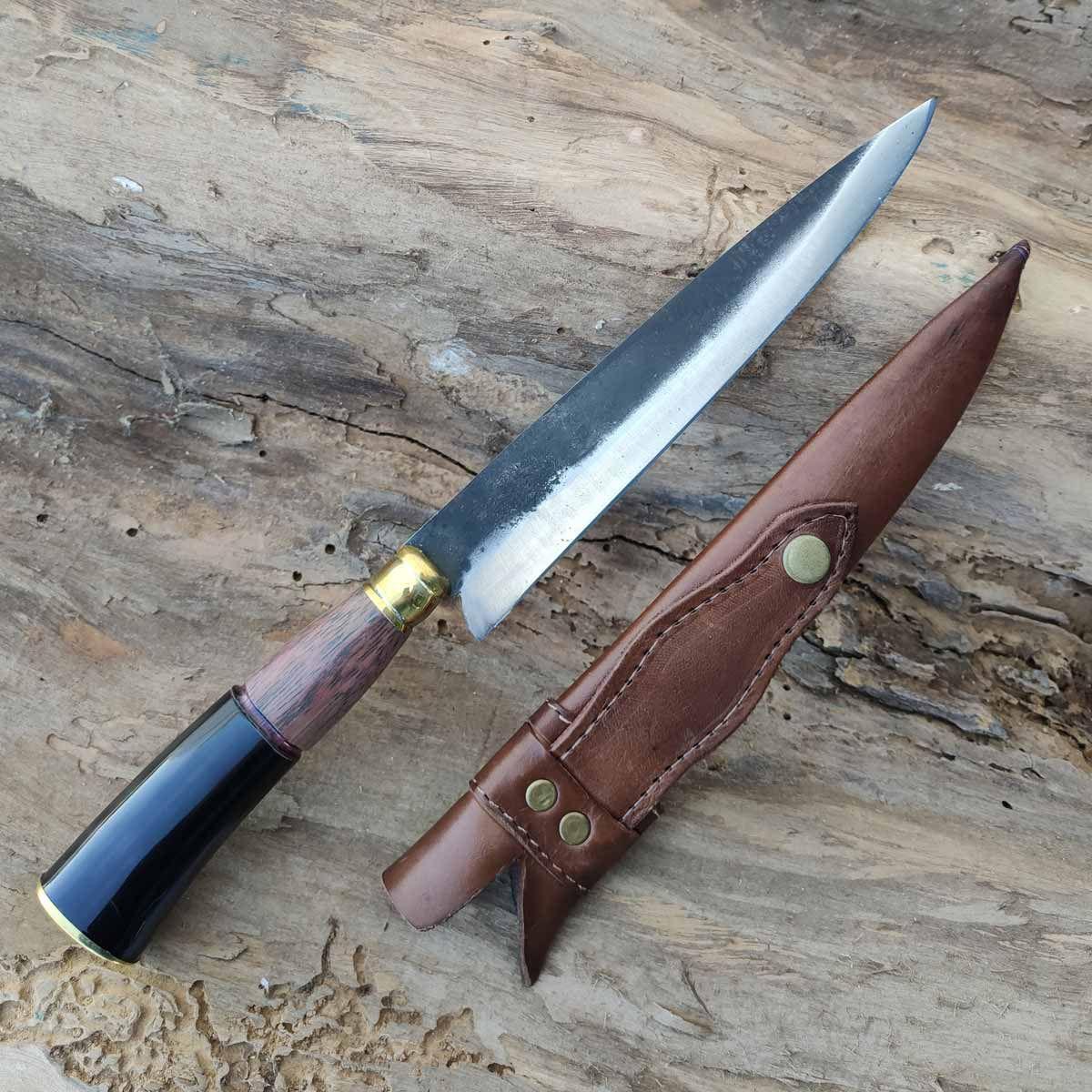 Faca De Aço Carbono Estreita 8'' Para Churrasco Artesanal - Facas ...