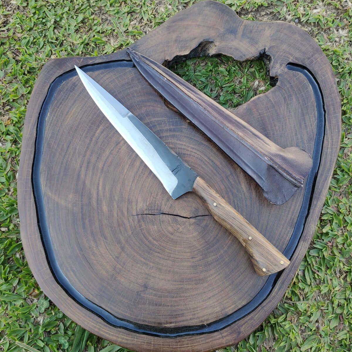 Faca Gaúcha de Tala para Churrasco Estreita 8” Aço Carbono 5160 Brut ...