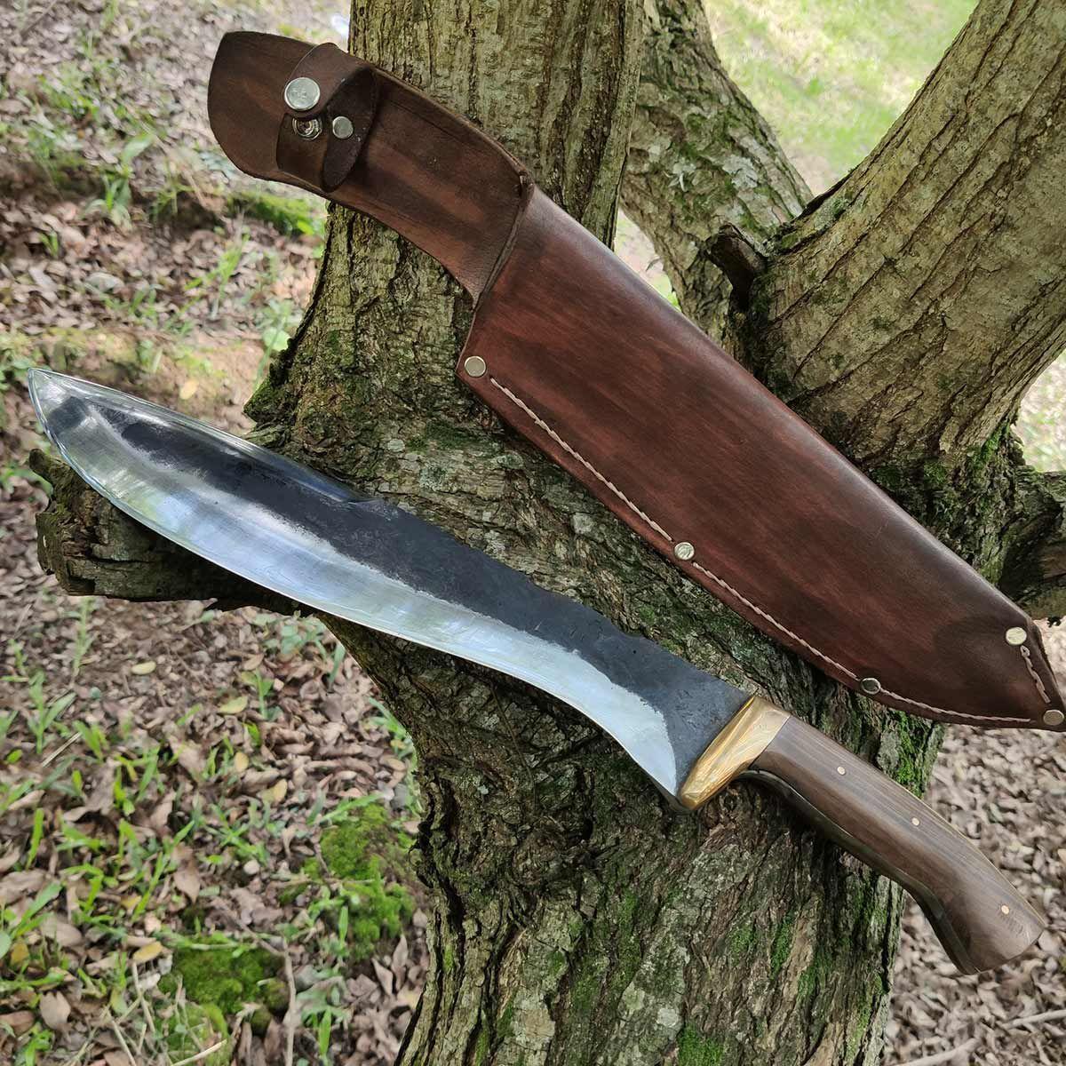 Faca Kukri Artesanal Full Tang 5mm Aço Carbono 5160 12 Polegadas ...