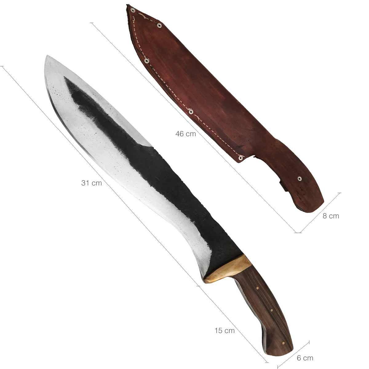 Faca Kukri Artesanal Full Tang 5mm Aço Carbono 5160 12 Polegadas ...