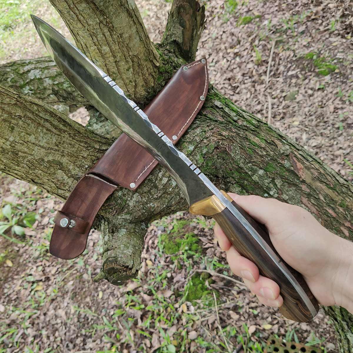 Faca Kukri Artesanal Full Tang 5mm Aço Carbono 5160 12 Polegadas ...