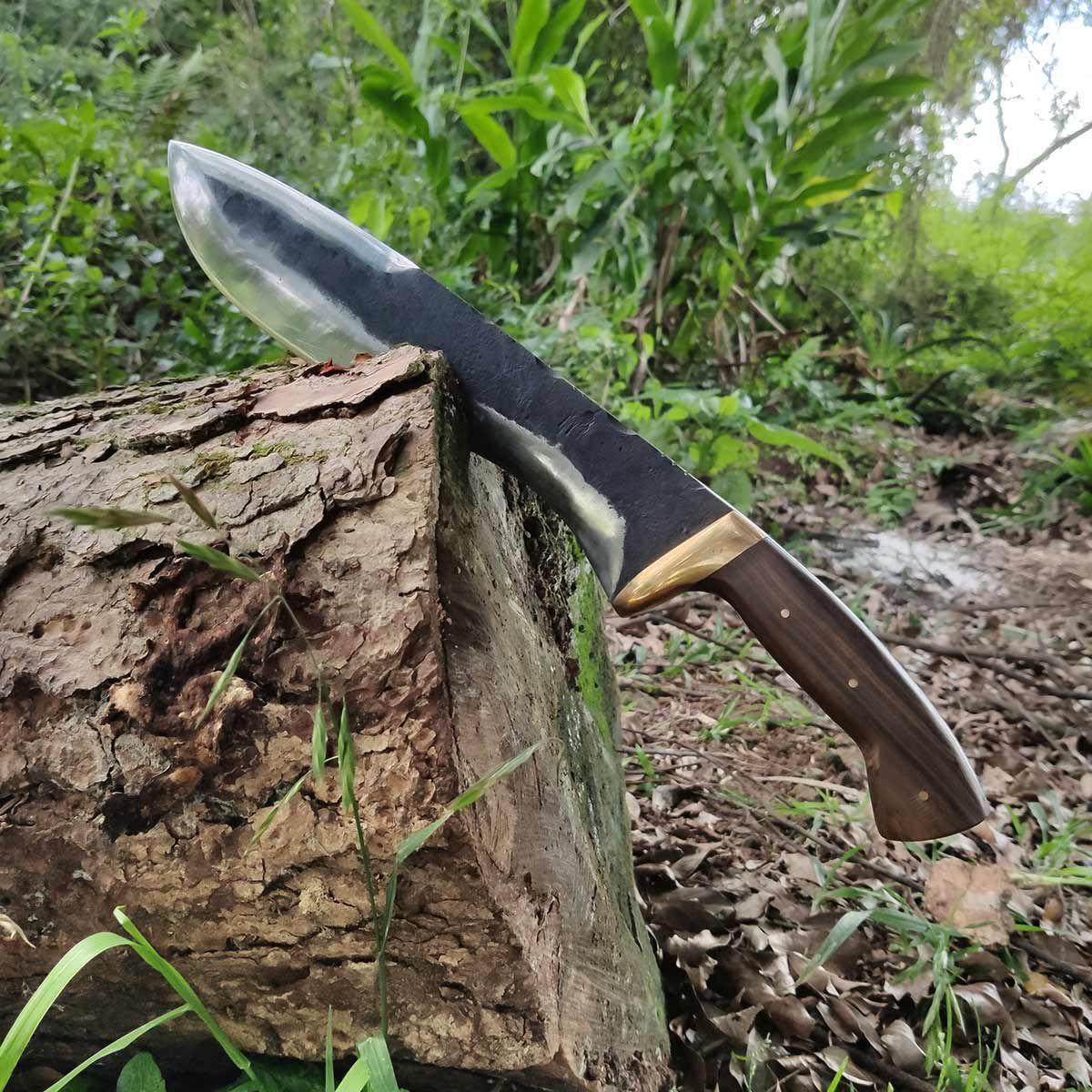 Faca Kukri Artesanal Full Tang 5mm Aço Carbono 5160 12 Polegadas ...