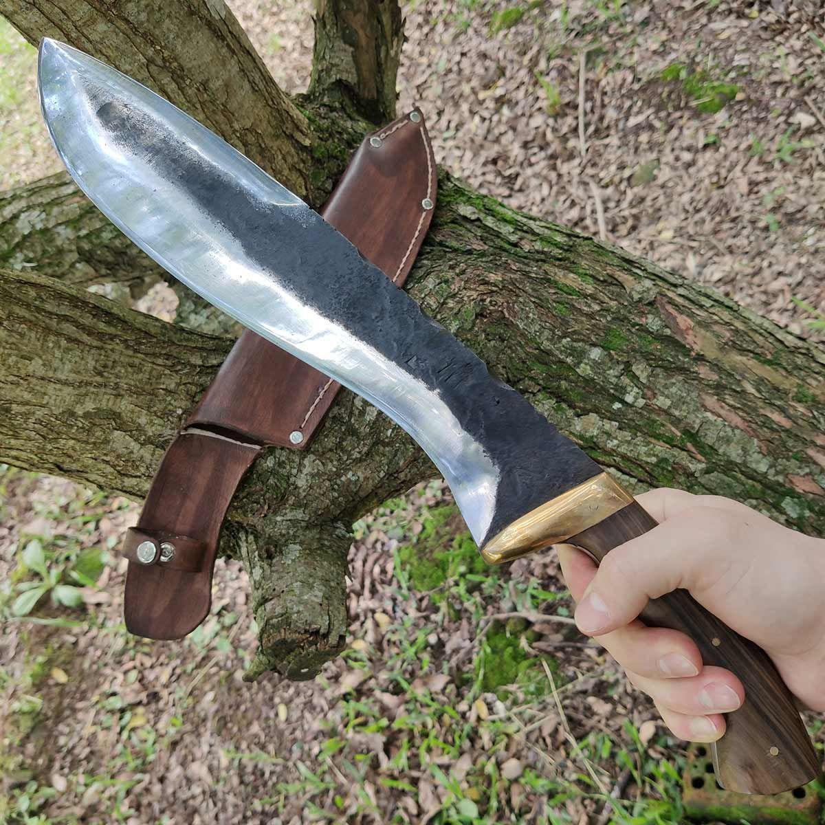 Faca Kukri Artesanal Full Tang 5mm Aço Carbono 5160 12 Polegadas ...