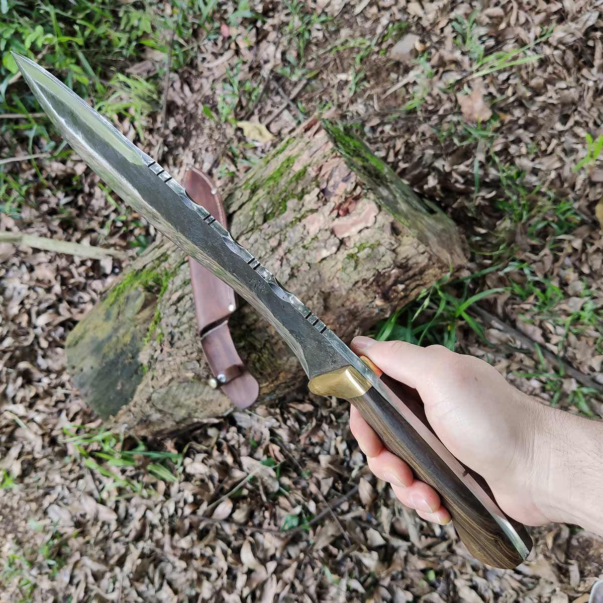 Faca Kukri Artesanal Full Tang 5mm Aço Carbono 5160 12 Polegadas ...