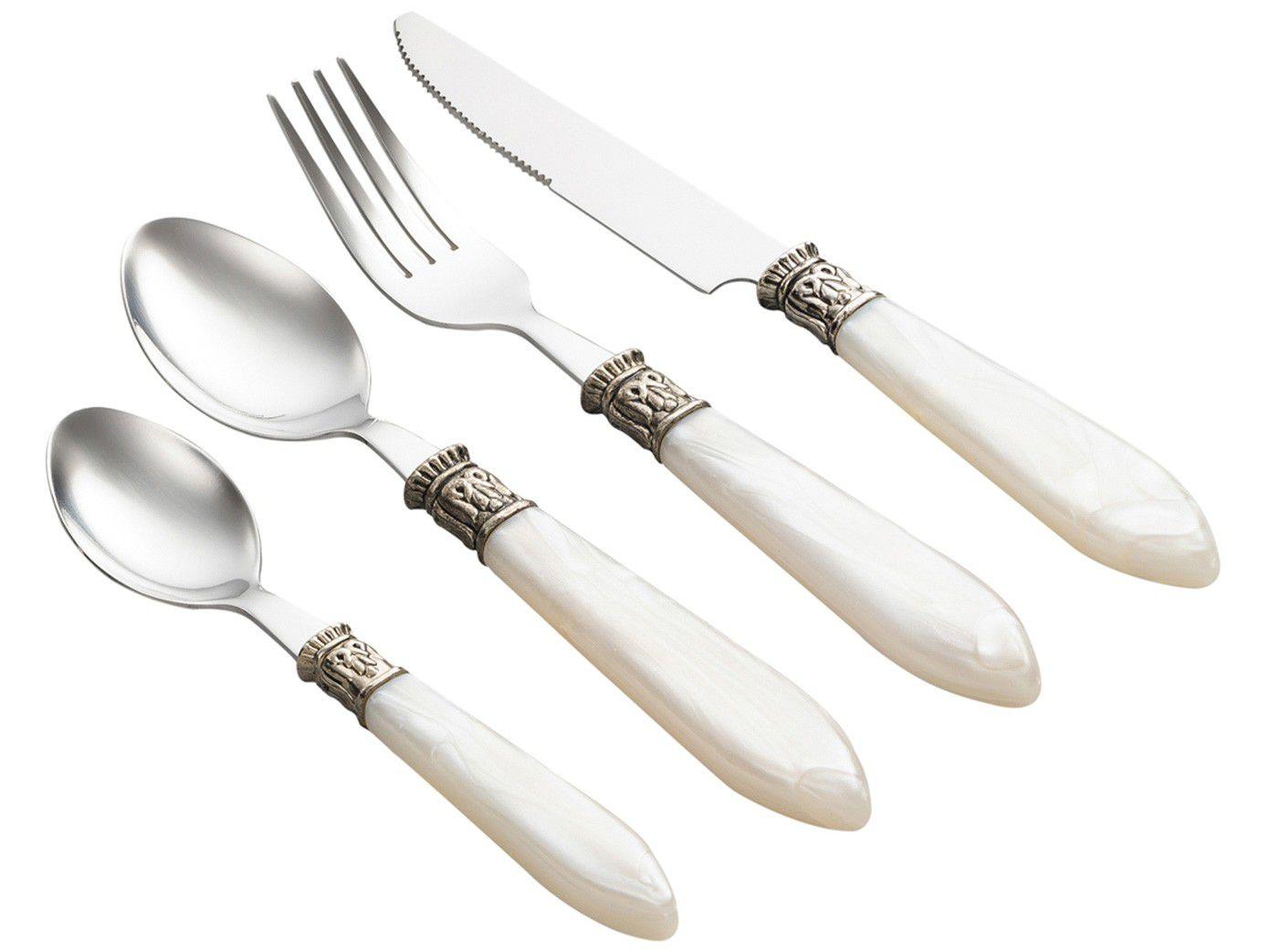 Faqueiro Lyor Inox 24 Peças Mother Pearl