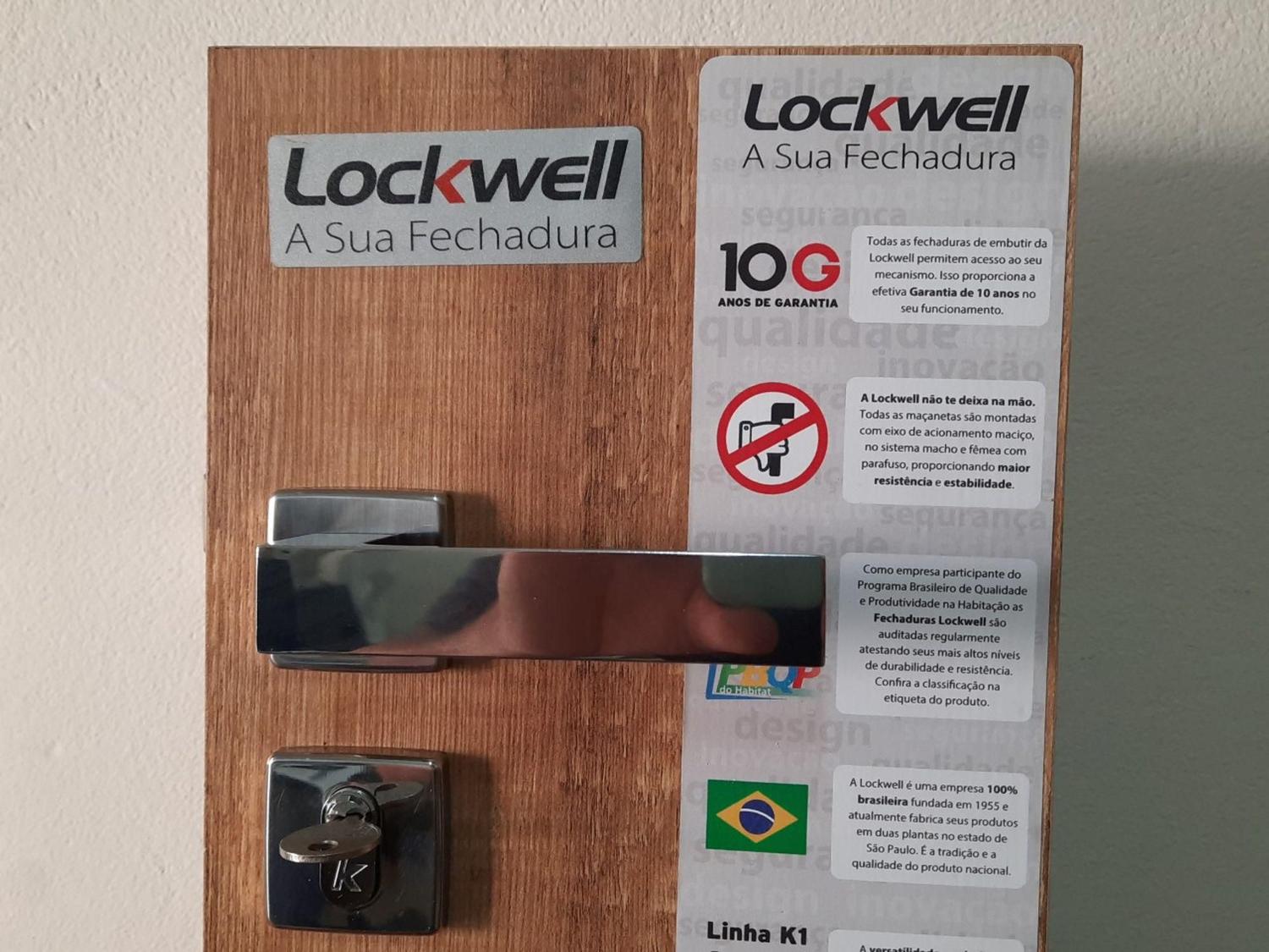 Fechadura Lockwell Set 40mm Externa Cromada - Fechadura e Maçaneta ...