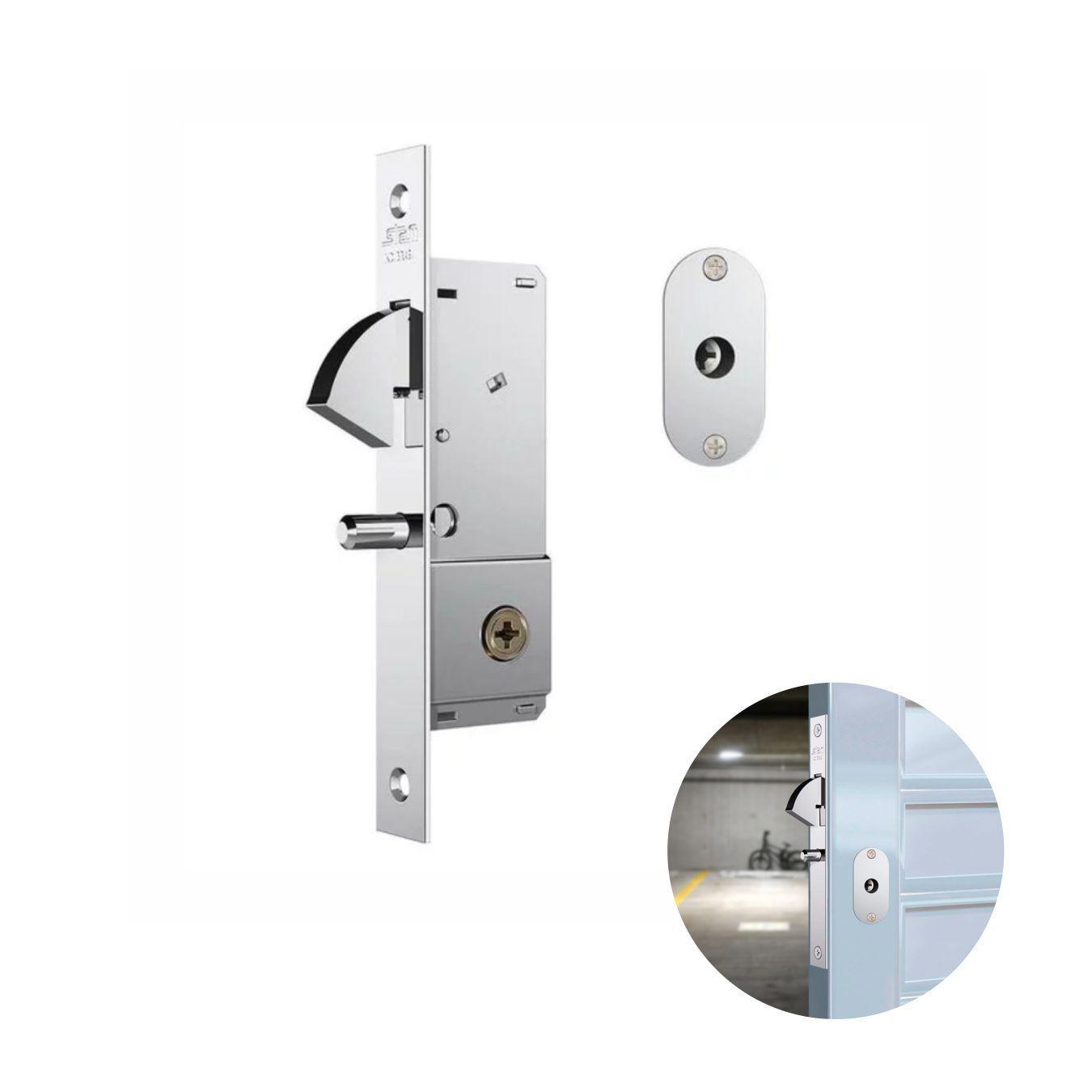 Fechadura Residencial Inox Chave Tetra para Portas Correr Externa Stam ...