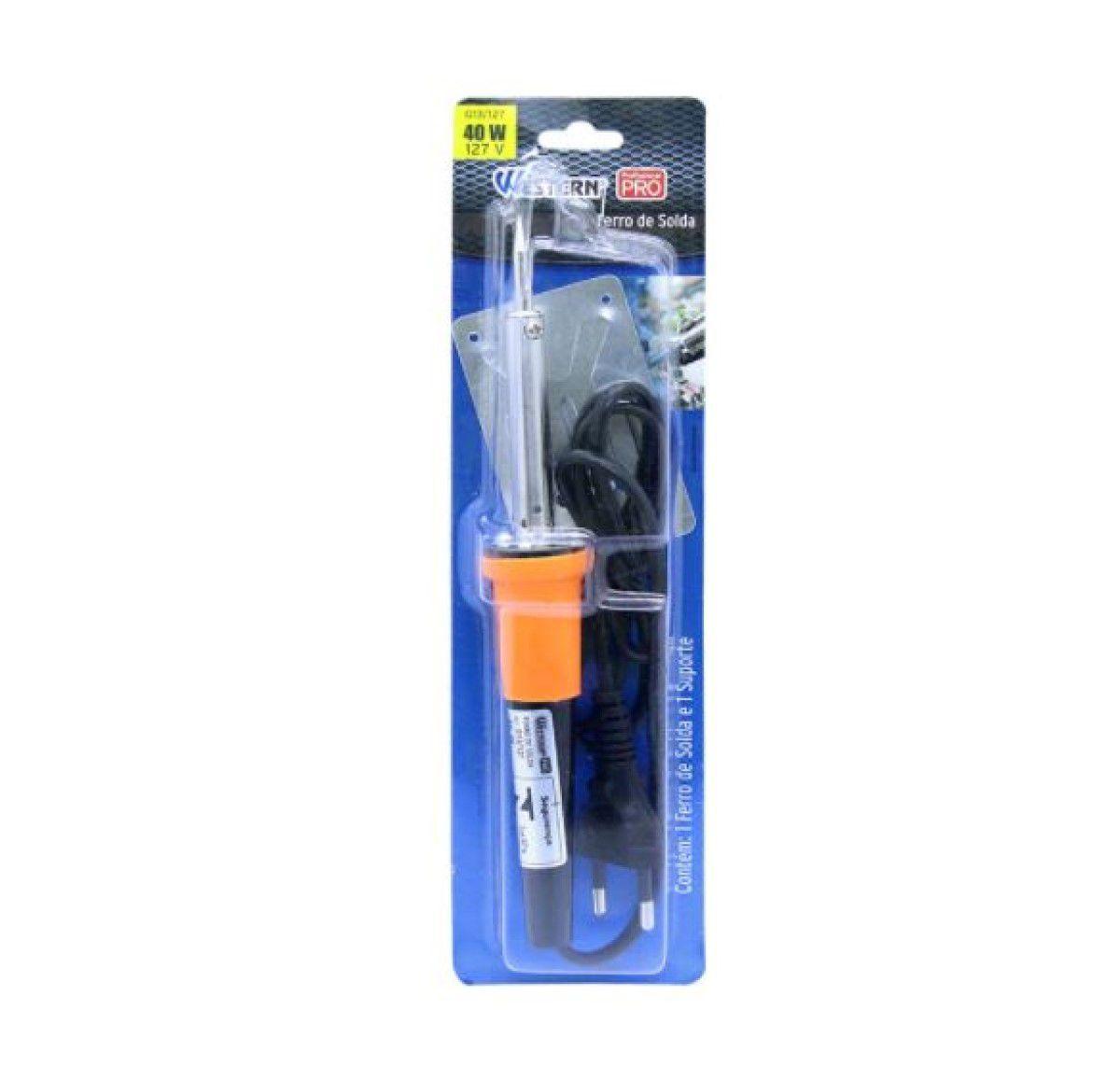 Ferro De Solda Componentes Eletrônicos C/ Suporte 40W 127V - WESTERN ...