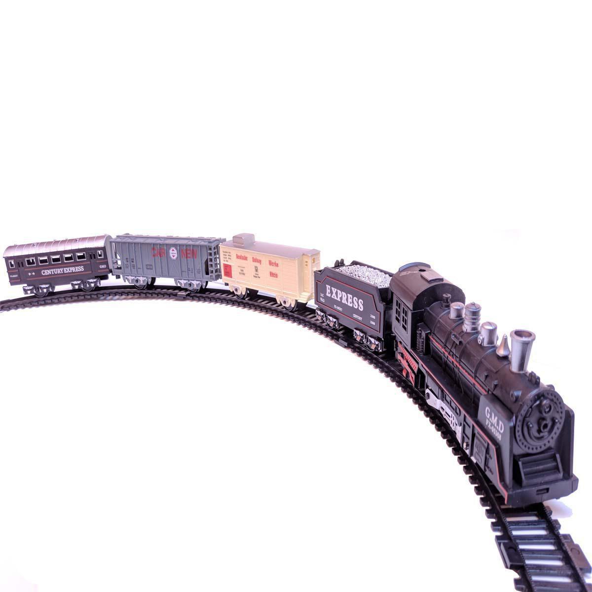 Ferrorama Trem A Pilhas Máquina Locomotiva Pista Som E Luz - Dmtoys ...