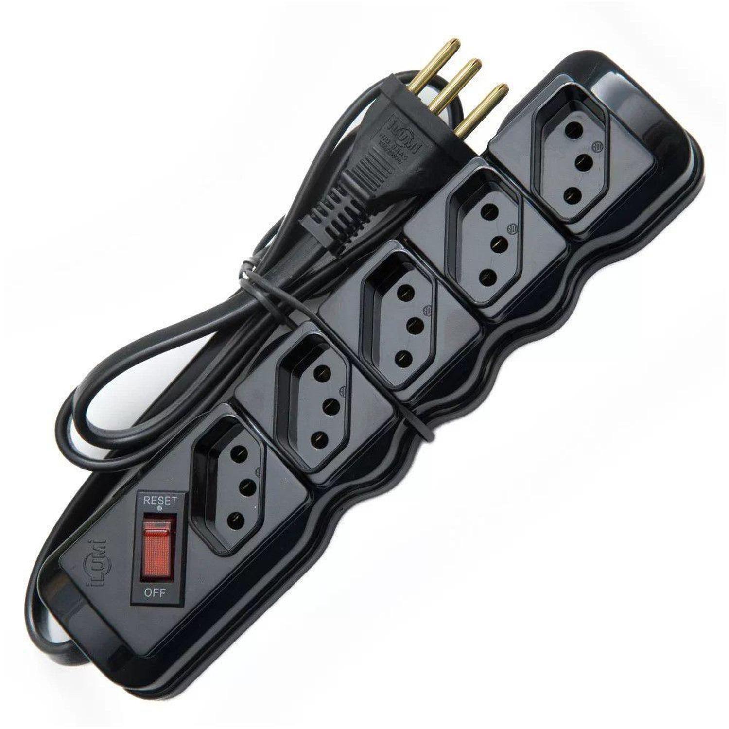 Filtro De Linha 5 Tomadas Fiolux Bivolt 6,8a Preto - Filtro de Linha - Magazine Luiza