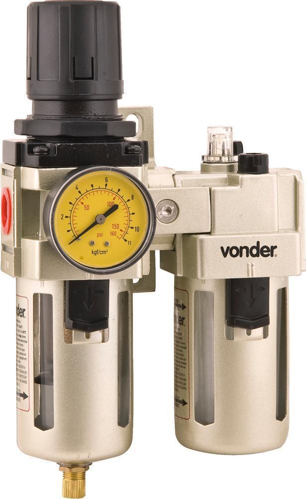 Filtro regulador lubrificador 1/2” npt lubrifil corpo metálico dreno automático rl120 - Vonder ...