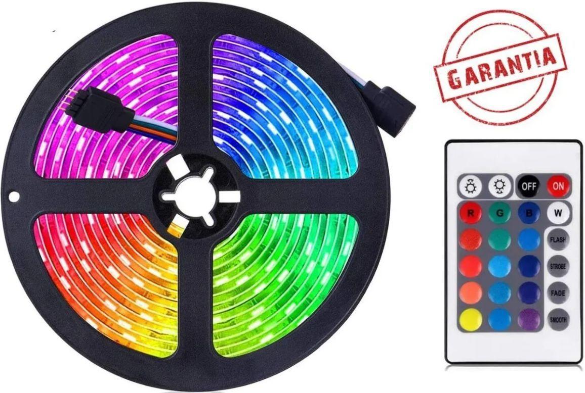 Fita Led 5050 Rgb Colorida Com Cola 20m Kit Completo com 4 Fonte - 4 Controle - LUATEK - Fita de ...