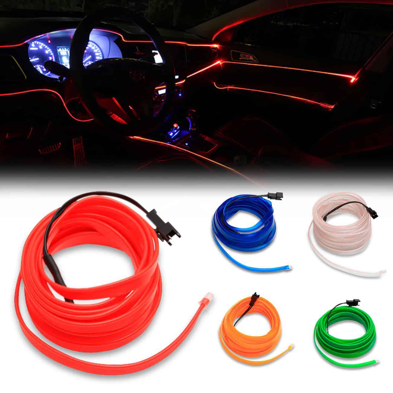 Fita LED Neon Shocklight Painel Interior Carro Conector 12V 5 Metros ...