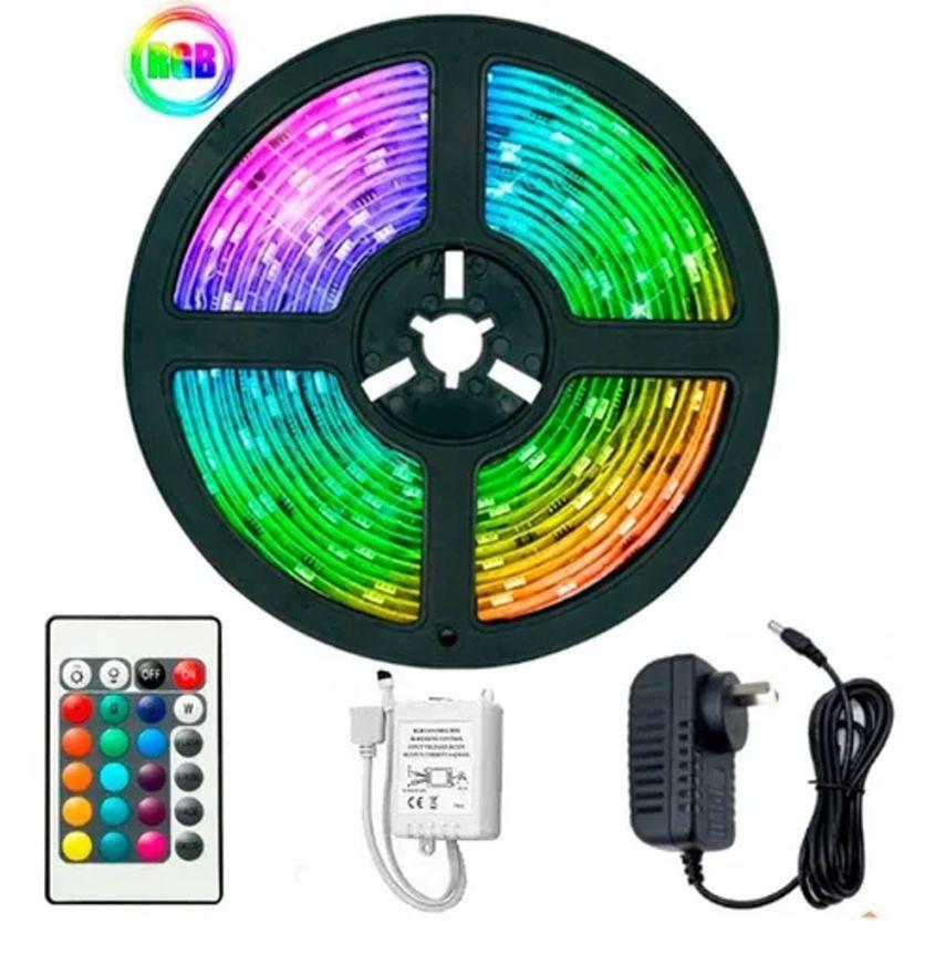 Fita Led Rgb 5050 Colorida C/ Cola 5mts Kit Completo Bivolt - LUATEK - Fita de LED - Magazine Luiza