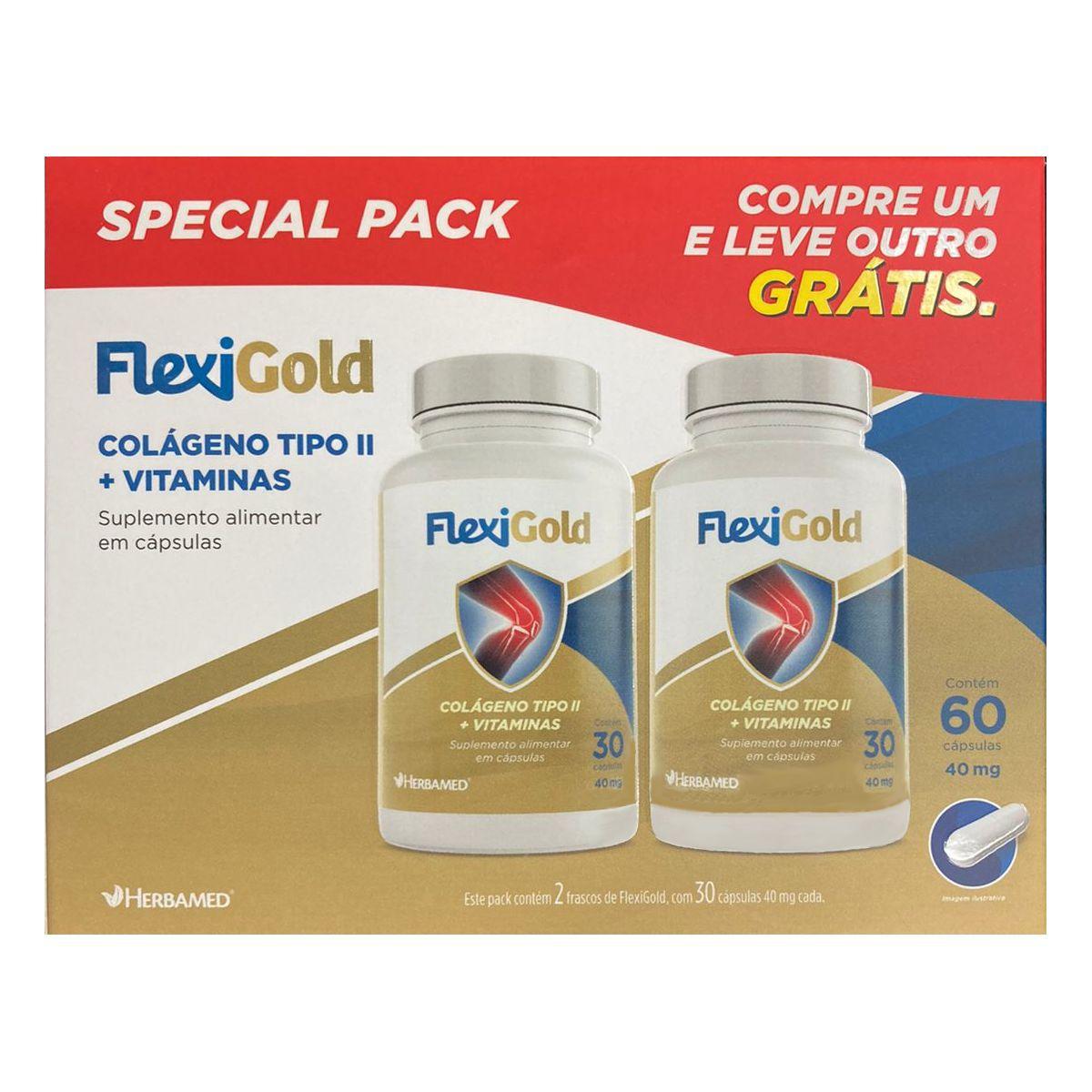 Flexigold 60 Cápsulas Colágeno Tipo 2 Com Vitaminas - Herbamed ...
