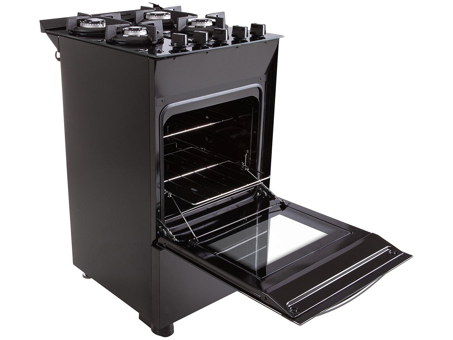 Fogão 4 Bocas Brastemp Preto Mesa de Vidro BFO4