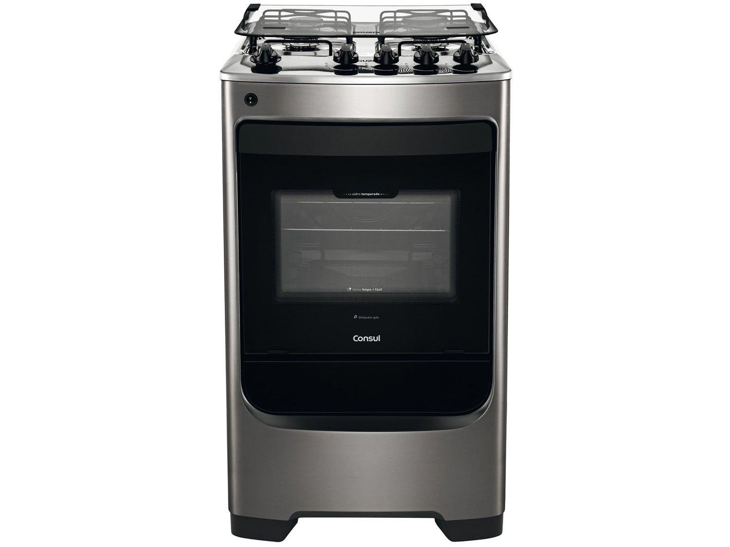 Fogão 4 Bocas Consul Inox Acendimento Automático CFO4 NARUNA