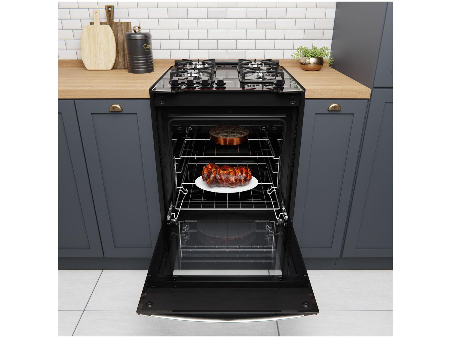 Fogão 4 Bocas de Embutir Dako Preto Mesa de Vidro Diplomata