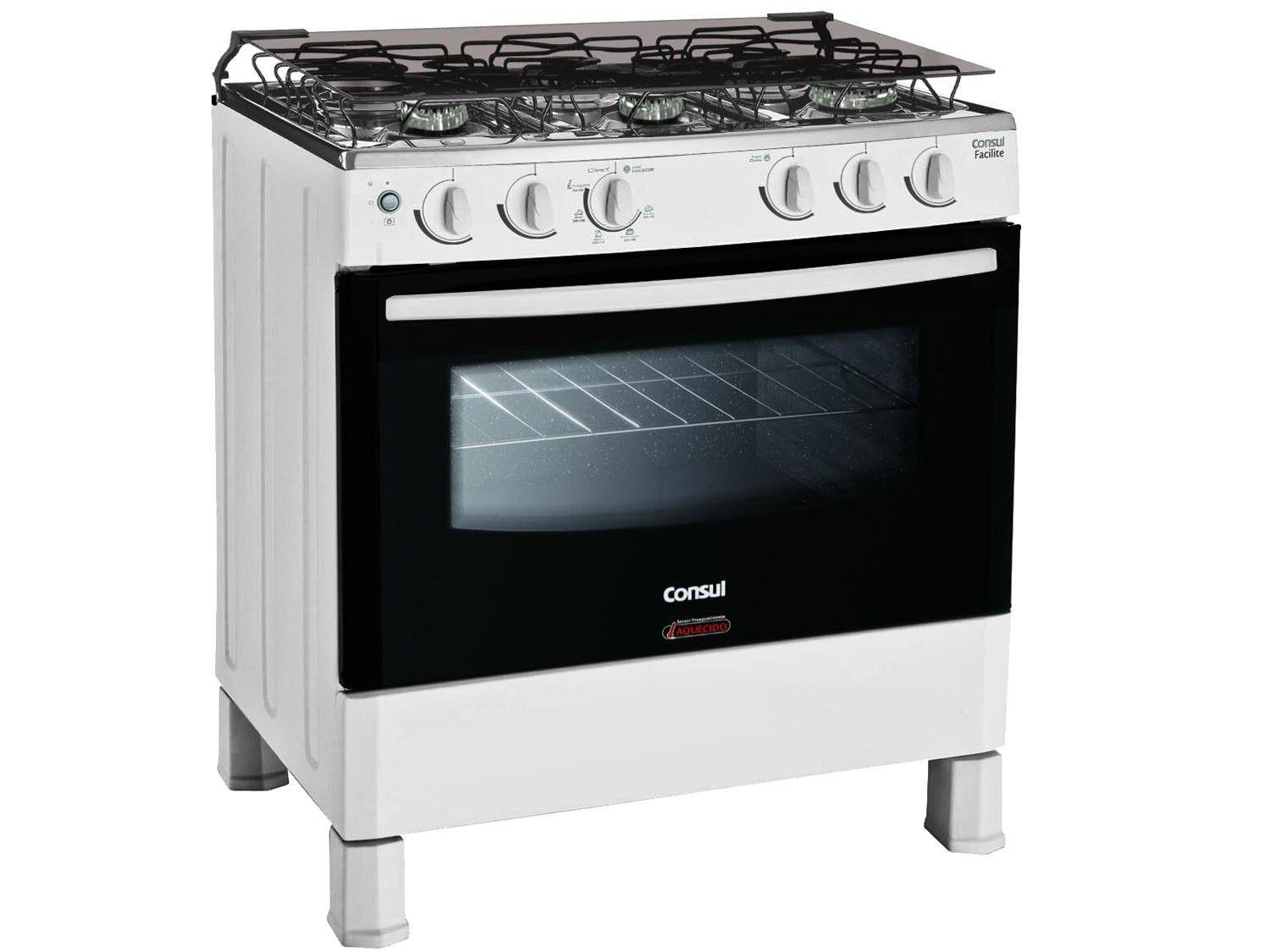 Fogão 5 Bocas Consul Facilite CF475AB Sensor Pré Aquecimento ...