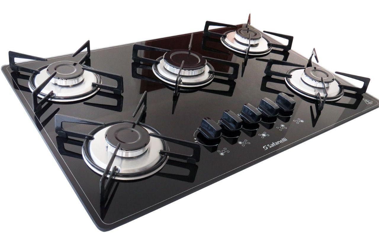 Fogão Cooktop 5 Bocas 5Q Lines Color Safanelli Várias Cores - Cooktop 5 ...