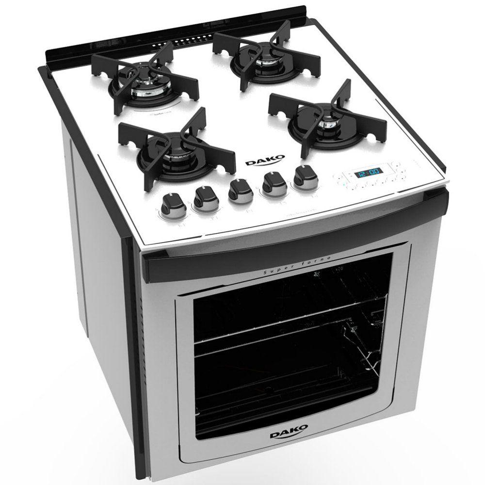Fogão de Embutir 4 Bocas Dako Glass Dakolors com Mesa de Vidro e Display Digital - Fogão 4 Bocas ...