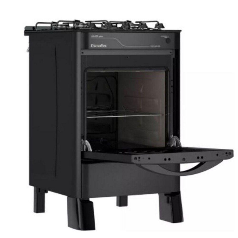 Fogão de Piso 4 Bocas Ágata Glass Automático com Mesa em Vidro Esmaltec ...