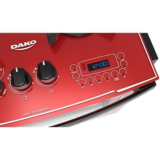 Fogão Embutir Dako Vermelho 4 bocas mesa de vidro Dakolors - Bivolt - Fogão 4 Bocas - Magazine Luiza